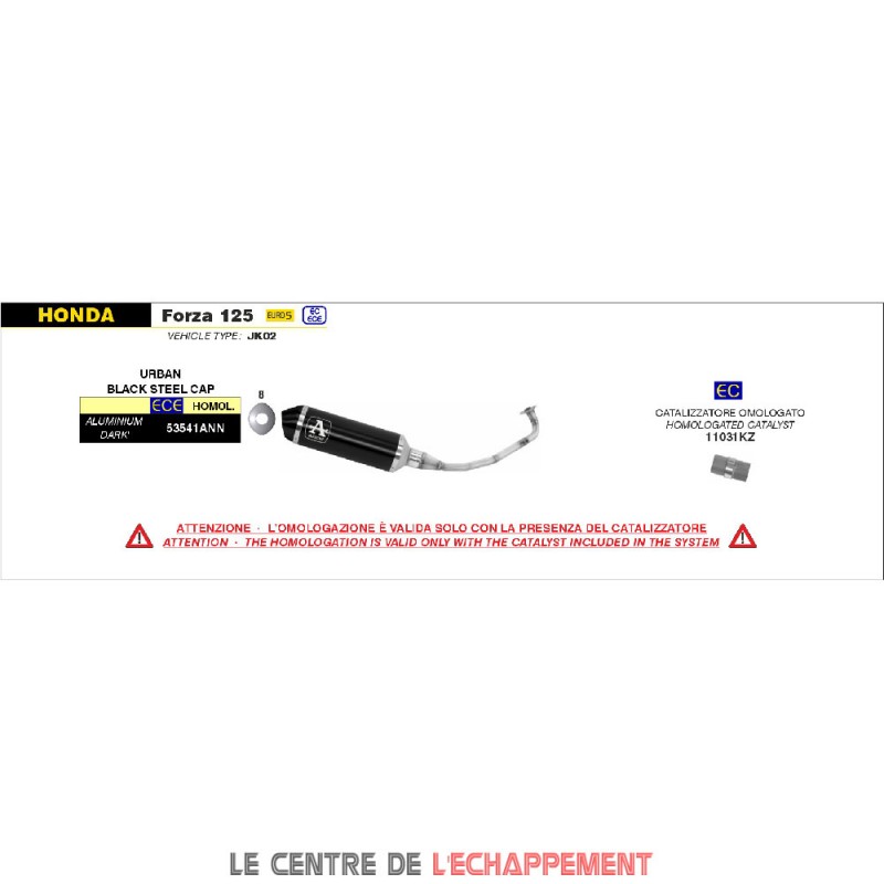 Ligne Complète ARROW Urban Honda 125 Forza 2021-2024